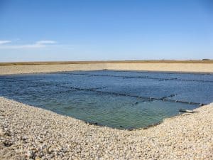 Installation of aeration lines for fine bubbles in an aerobic ...